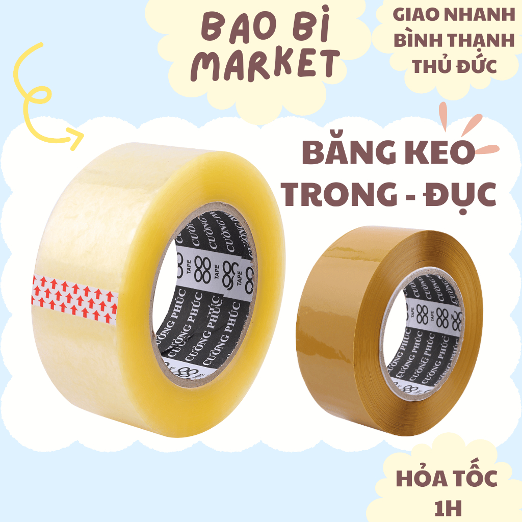 200Yark Băng Keo, Băng Dính Trong/Đục 5cm - ( 1,9KG 6 Cuộn ) | Shopee Việt Nam