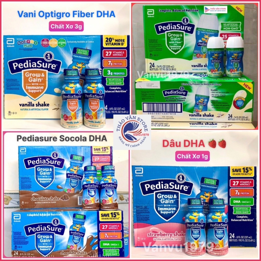 ️ [Q.3] [Date 6/2025] Thùng 24 Chai Sữa Nước Pediasure Mỹ Optigro Vani ...