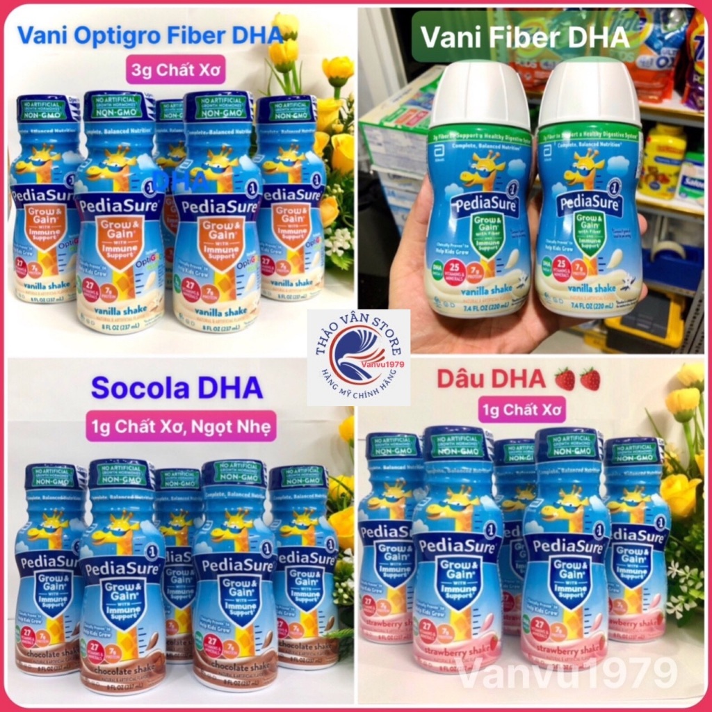 ️ [Q3] [Date 9/2025] Combo 6 Chai Sữa Nước Pediasure Mỹ Optigro Vani ...