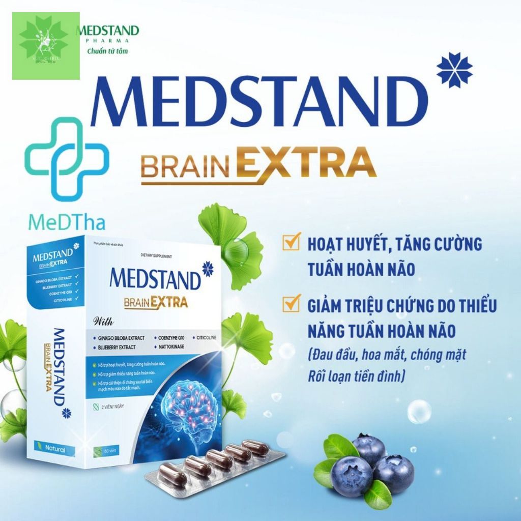 Hoạt huyết dưỡng não MEDSTAND BRAIN EXTRA - Hỗ trợ tăng cường tuần hoàn ...