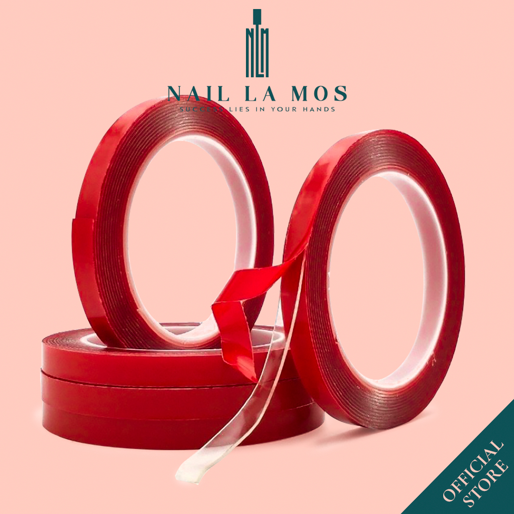 Băng dính tạo fan mi, gắn thanh nail box - Cuộn băng keo đỏ dán bảng ...