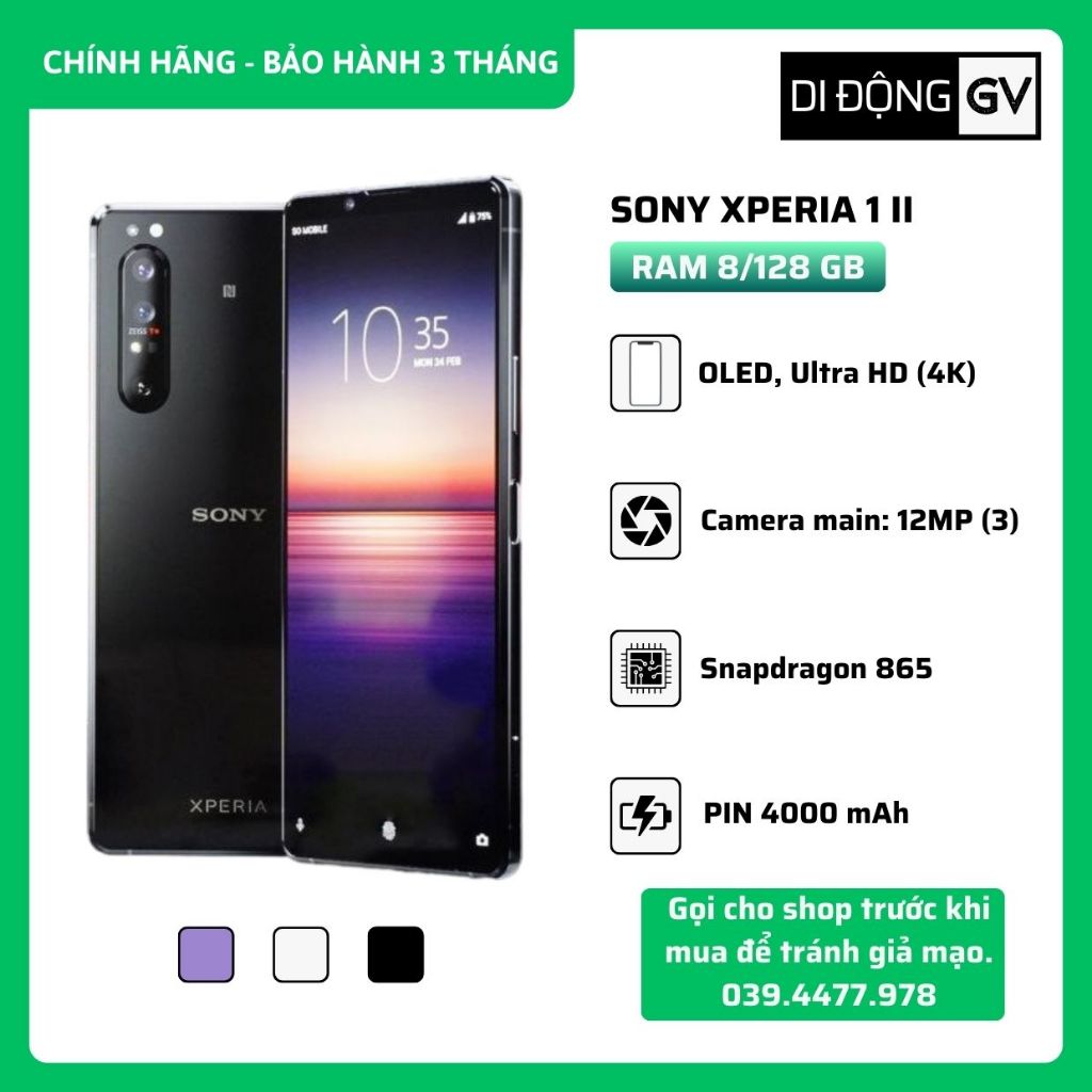[ SALE SỐC ] Điện thoại Sony Xperia 1 Mark 2- RAM 8/128GB - Chip Snapdragon 865 - Màn Hình 4K, F ...