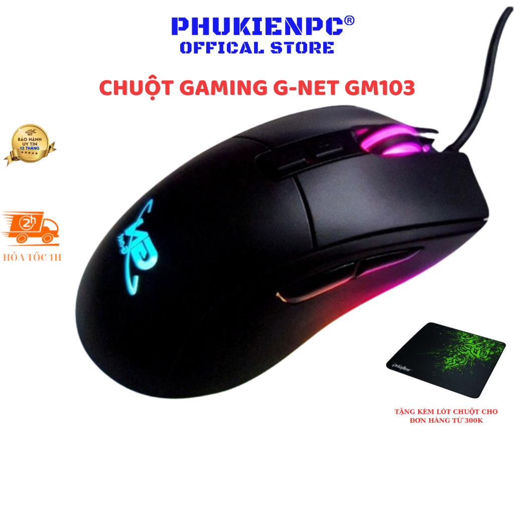 CHUỘT GAMING G-NET GM103 USB RGB Led Chuyên Game - Bảo hành 12 Tháng 1 ...