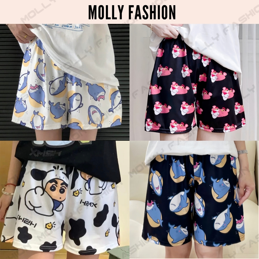 Quần short Cartoon Unisex (Nhiều mẫu) BST 01 Molly Fashion - Quần đùi hoạt hình nam nữ Freesize ...