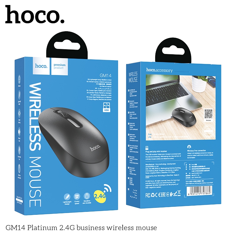 Chuột không dây Hoco GM14 dùng máy tính, đầu box TV, đầu mạng, có 2 màu lựa chọn | Shopee Việt Nam
