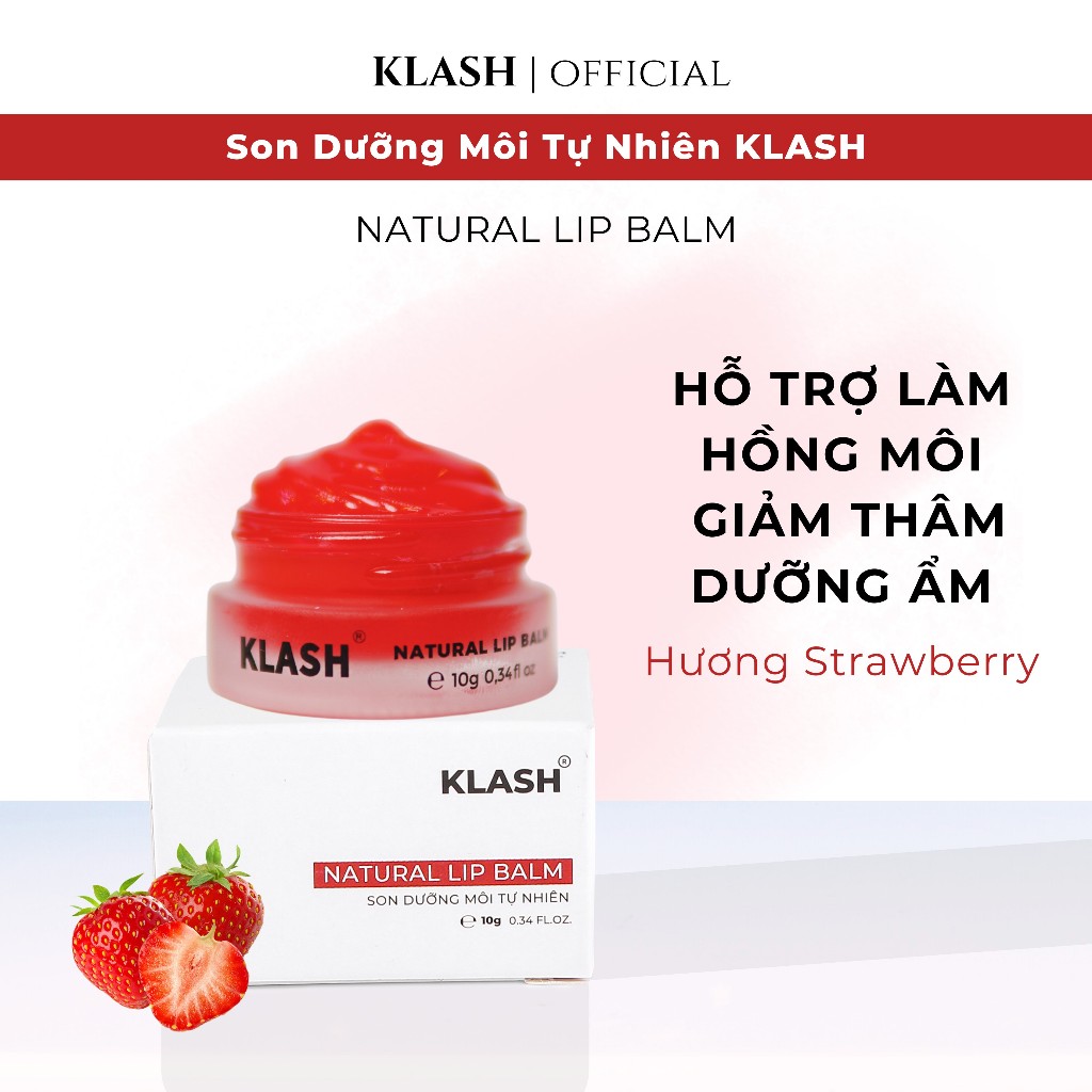 Son dưỡng môi tự nhiên KLash hỗ trợ làm hồng môi, giảm thâm, chống nắng, dưỡng ẩm môi 10g ...