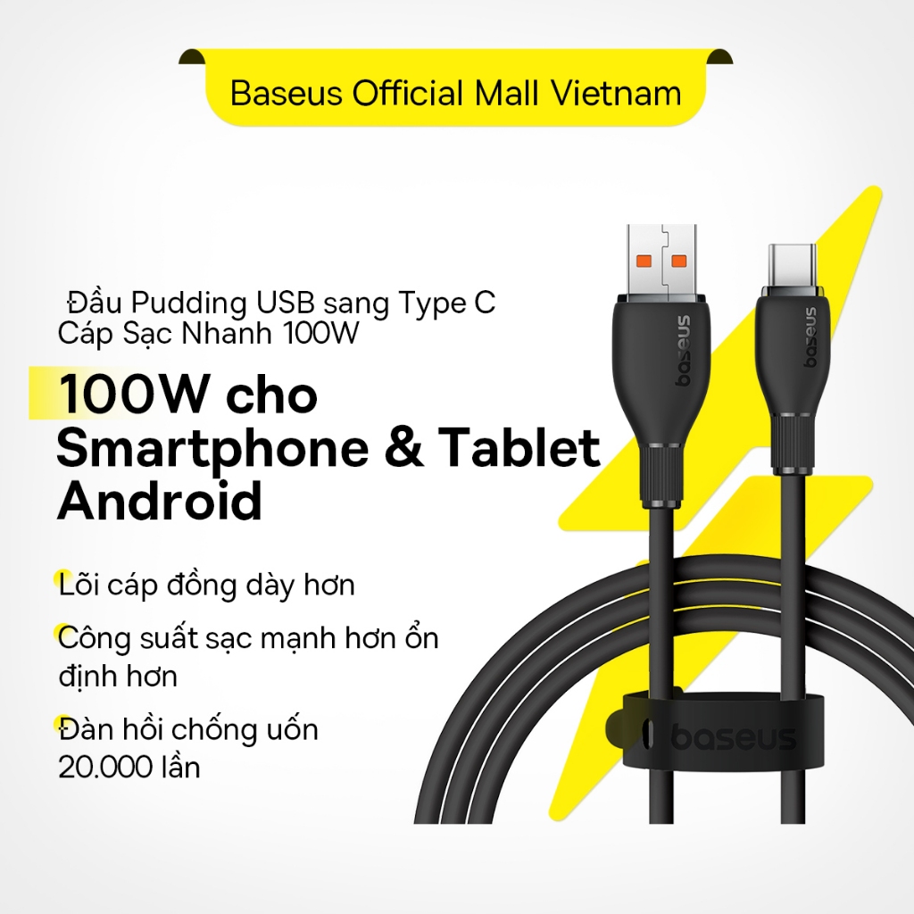 Cáp SạC Nhanh Baseus 100W USB Type C 6A Dây cáp sạc nhanh PD và truyền dữ liệu cho Huawei Xiaomi ...