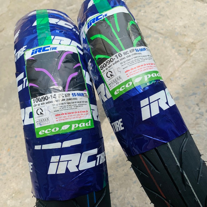 (SH Mode) Vỏ IRC mã SS-560F 80/90-16 M/C 43P và mã SS-560R 100/90-14 M ...