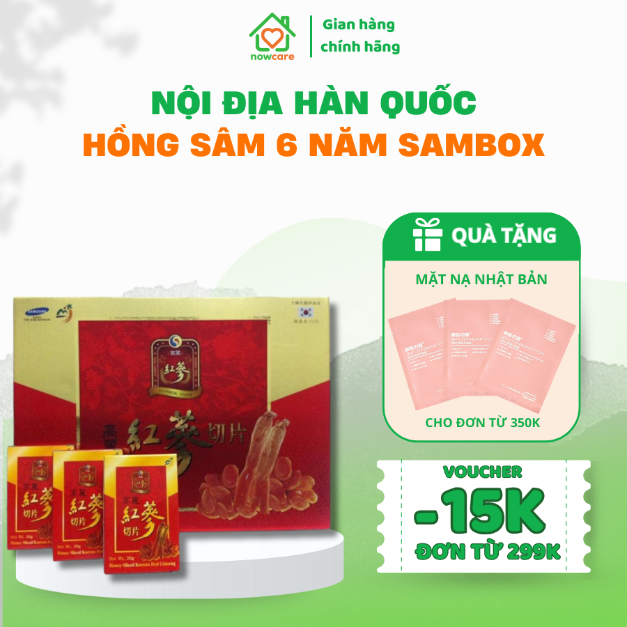 [Nội Địa Hàn] Hồng sâm 6 năm tuổi Hàn Quốc thái lát tẩm mật ong Sambox ...