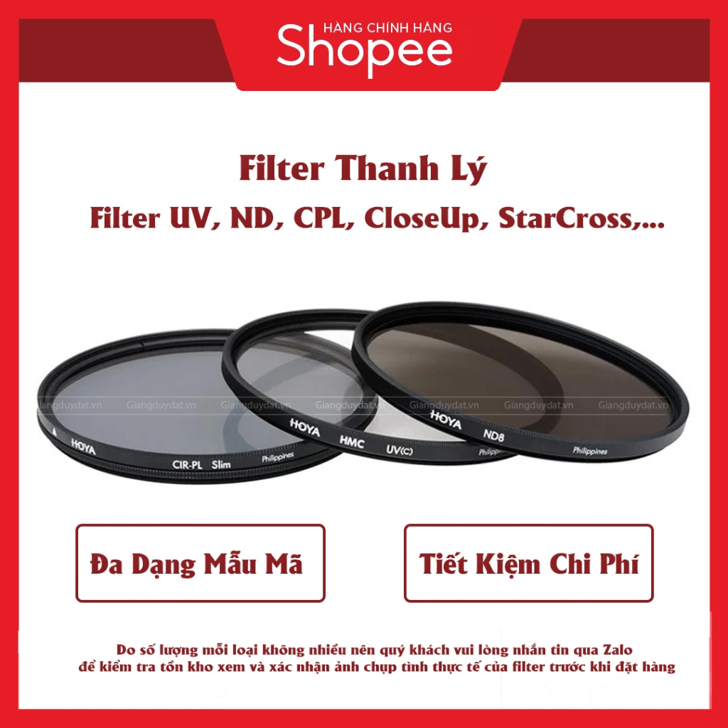 Thanh Lý Kính Lọc Filter UV, CPL, ND, Closeup, Macro, Tạo Sao StarCross Dành Cho Ống Kính Máy ...
