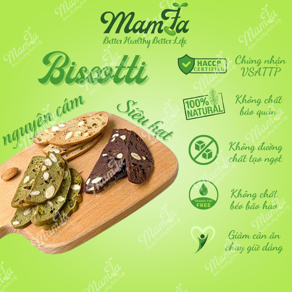 [Quà+Miễn Ship]Bánh biscotti nguyên cám ăn kiêng siêu hạt Mamfa cao cấp giảm cân healthy ...