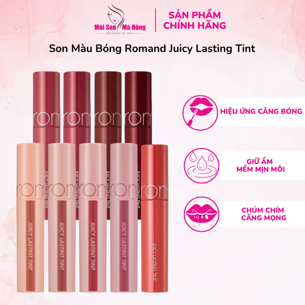 Son Bóng Romand Juicy Lasting Tint [Môi Son Má Hồng] | Shopee Việt Nam