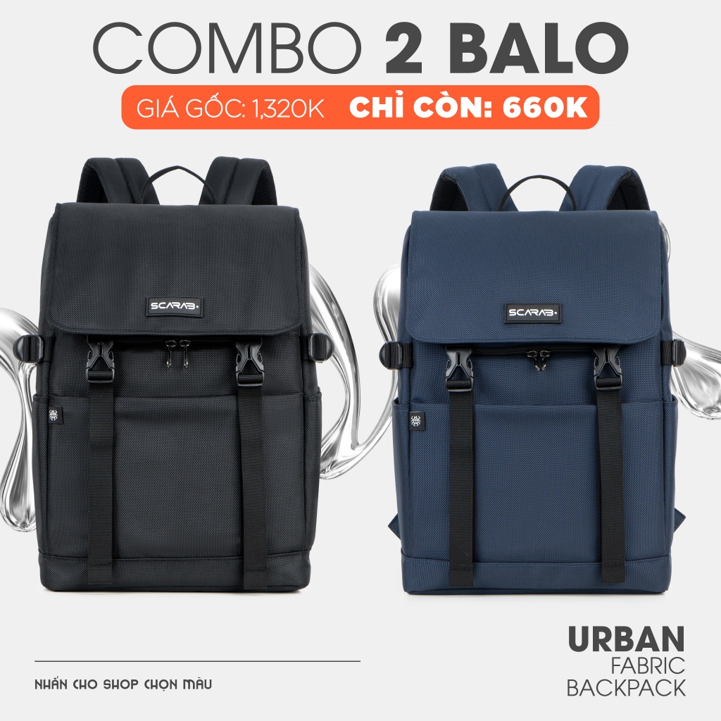 [COMBO 2 BALO] Scarab Urban Fabric Backpack Unisex - Ba lô Đi Học, Đi ...