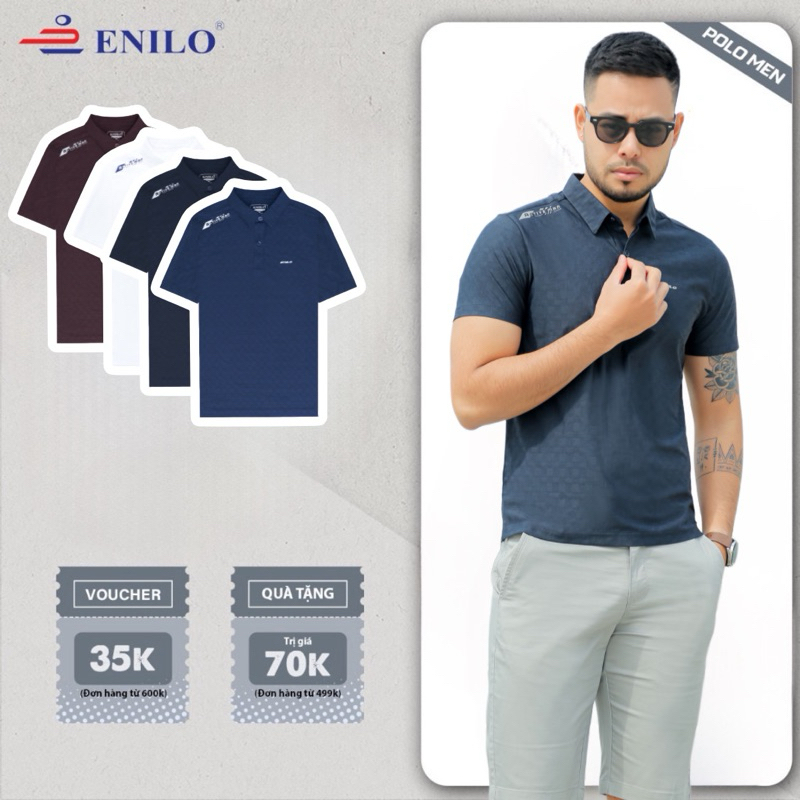 Áo polo nam ENILO OFFICIAL chất liệu Coolmax thoáng mát co giãn 4 chiều áo thun nam có cổ form ...
