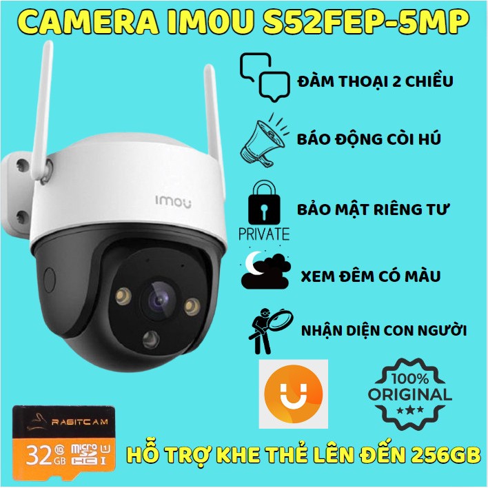 Camera Imou ngoài trời IPC-S51FEP 5MP Xoay 360 độ,chống nước cực đỉnh ...