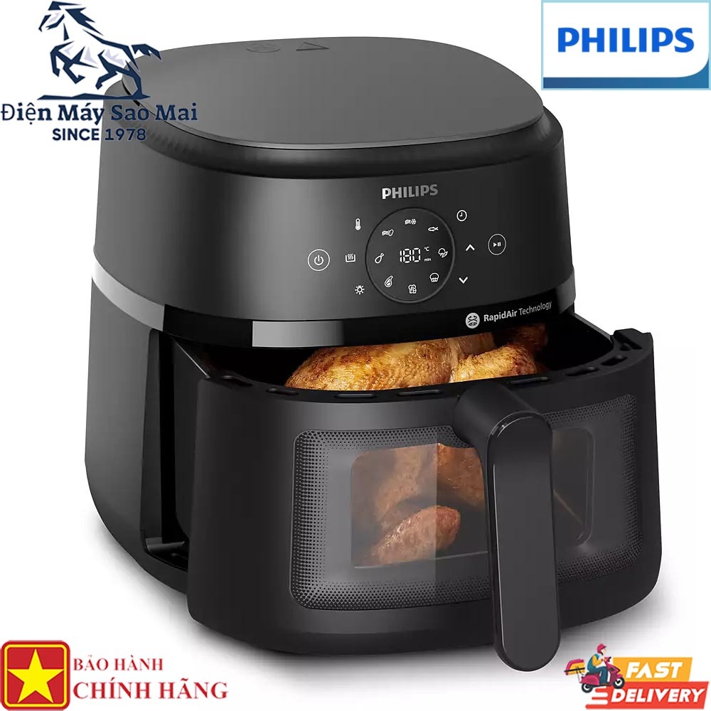 Nồi chiên không dầu điện tử Philips Airfryer series 2000 6,2 lít NA230 ...
