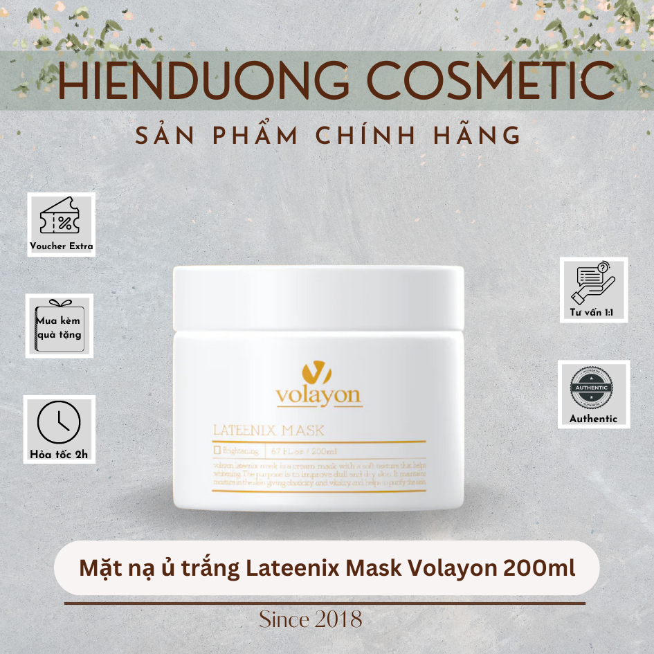 Mặt nạ ủ trắng Volayon Lateenix Mask Brightening 200ml (hàng công ty ...