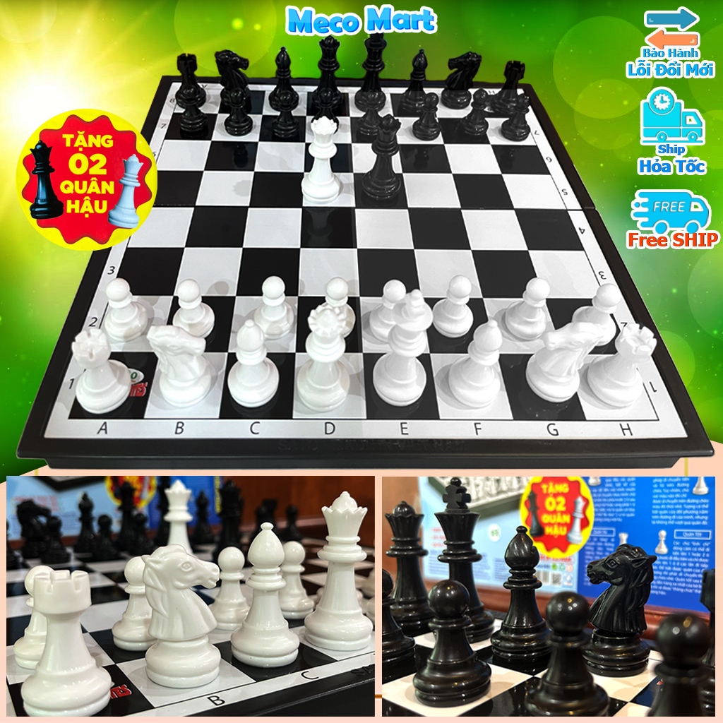 BỘ CỜ VUA Quốc Tế 32cm [TẶNG HẬU] Có NAM CHÂM, Loại Cao Cấp, Bàn Cờ Vua ...
