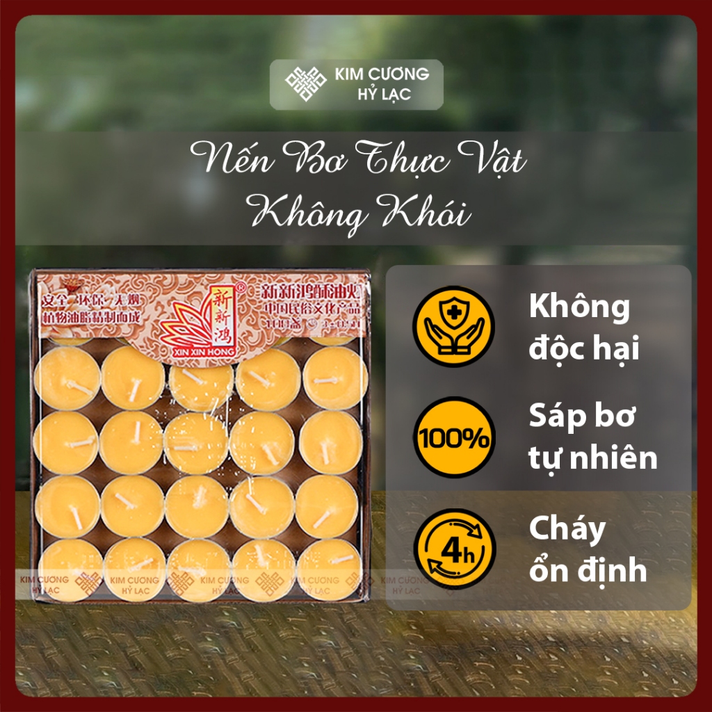 Nến Bơ Thực Vật Không Khói 100 Viên, Nến Xin Xin Hong An Toàn [Mật Tông ...