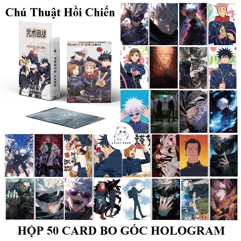 sẵn/3 mẫu Chú thuật hồi chiến / Jujutsu Kaisen | Hộp thẻ card laser 50 ...