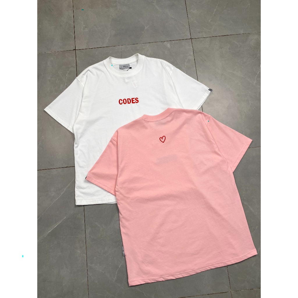 Codes Studio | Áo thun cotton thêu code trái tim from rộng basic ...