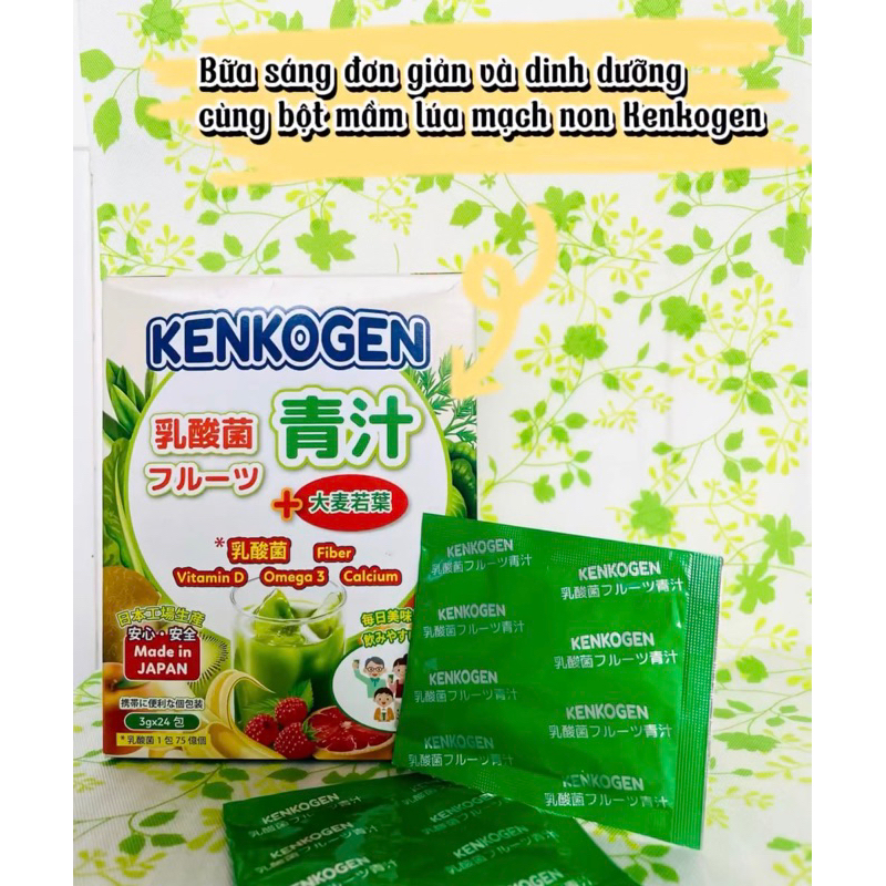 Bột mầm lúa mạch non Nhật Bản Kenkogen trái cây lợi khuẩn, chất xơ ...