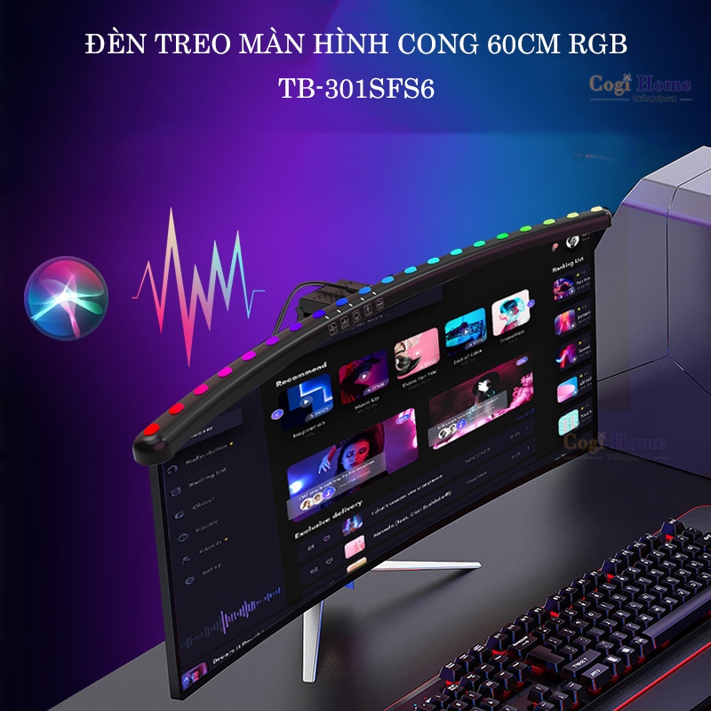 Đèn Gắn Màn Hình Cong Đèn Kẹp Màn Hình Máy Tính PC Gaming LED RGB Nhảy ...