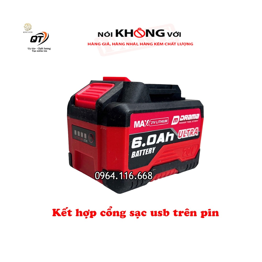 Pin 15 Cell DRAMA ULTRA Mạch 4 mosfed, Dung Lượng Chuẩn 6A, Có cổng cắm ...