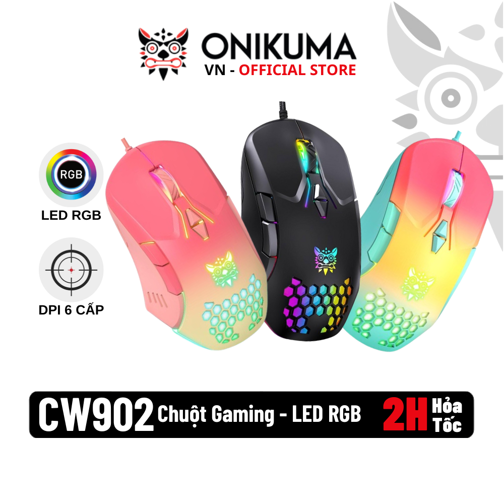 Chuột Gaming ONIKUMA CW902 - Quang Học với Đèn LED Đổi Màu, Chuột Cơ ...