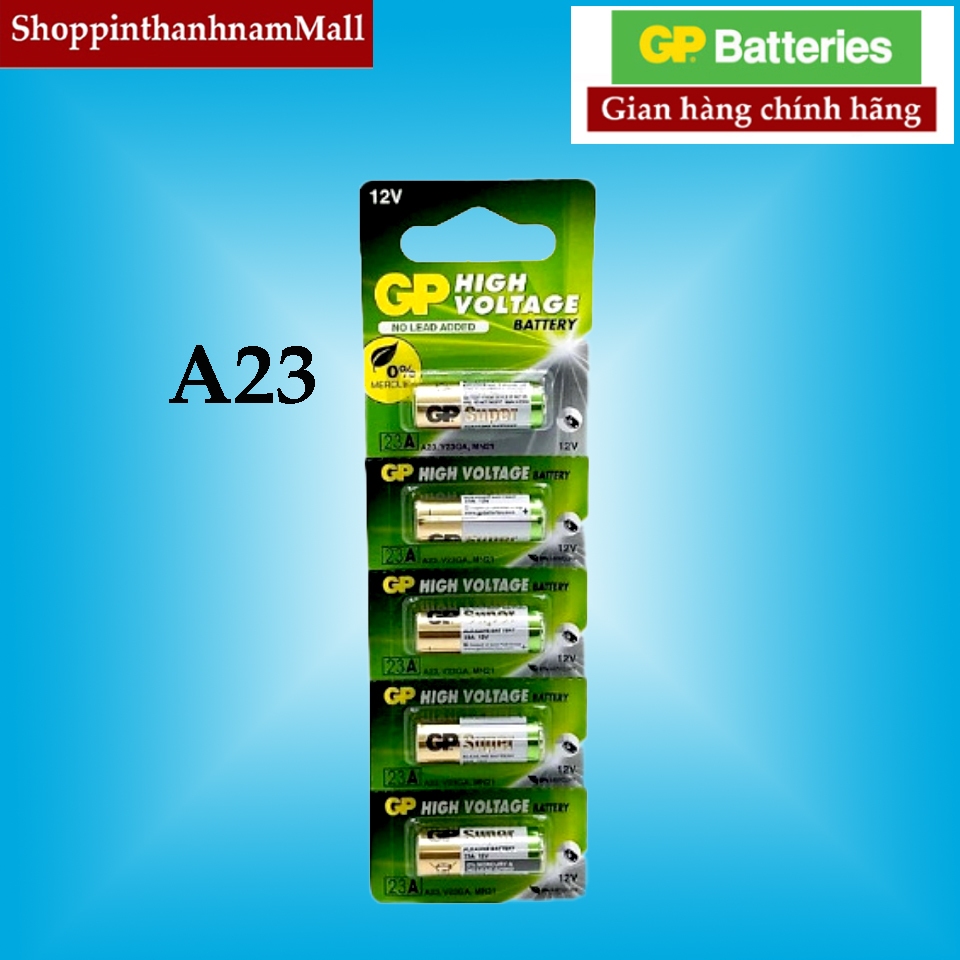 Pin A23 GP Vỉ 5 Viên Chính Hãng Thay Pin Cửa Cuốn | Shopee Việt Nam