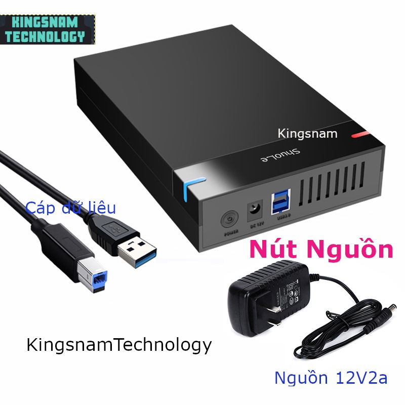 Box ổ cứng 3.5 inch Hộp đựng ổ cứng gắn ngoài có nút nguồn HDD Box 3.0 ...