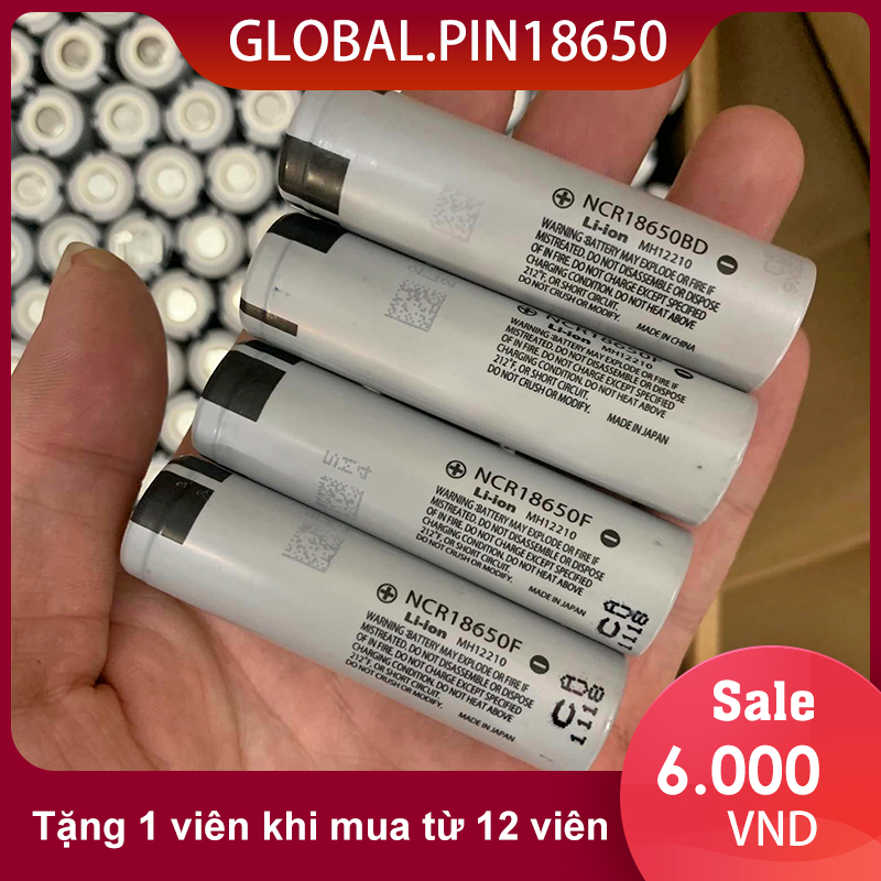 Cell pin 18650 Panasonic xám 3400mAh, 3.7v xả cao 20A tháo khối 12 TẶNG ...