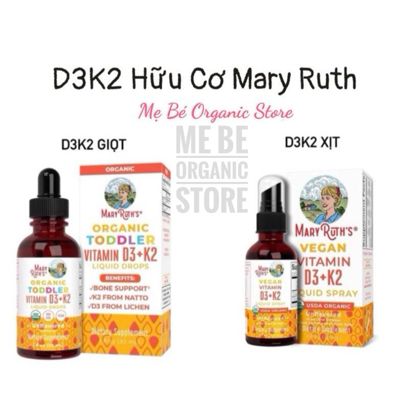 [NỘI ĐỊA MỸ- CÓ BILL- HSD 2026- AIR] D3K2 hữu cơ Mary Ruth cho trẻ 30ml ...