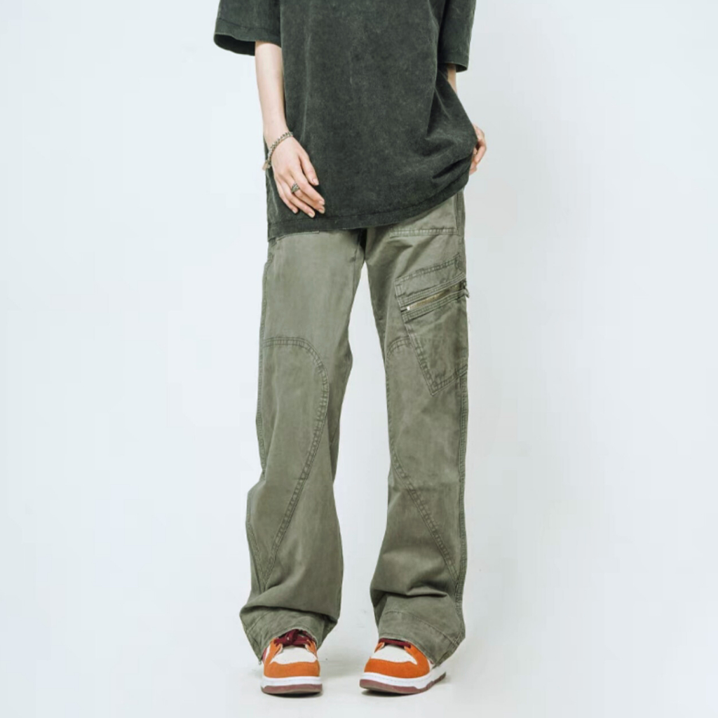 Quần jean baggy zip unisex Hem fashion, quần bò ống đứng nam nữ họa ...