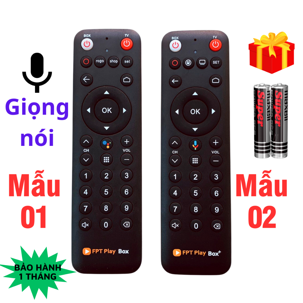 Remote điều khiển đầu FPT Play Box Mã 04, Sử Dụng Giọng Nói Dùng Cho ...