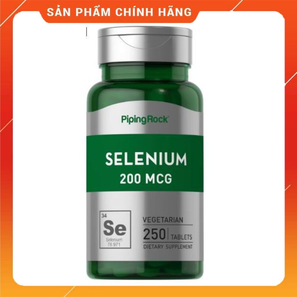 Viên uống bổ sung Selenium piping rock ngăn ngừa ung thư, tăng cường ...