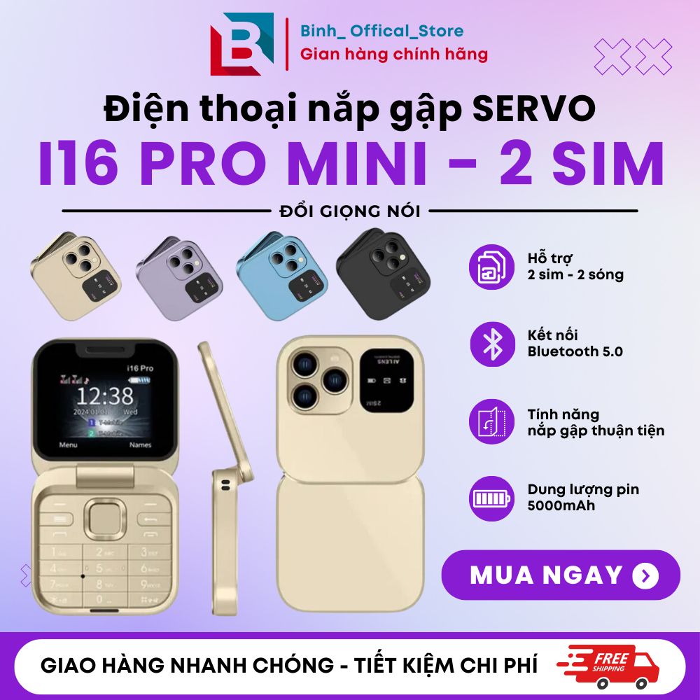 Điện Thoại Mini i16 Pro - 2 Sim 2 Sóng, Đổi Giọng Nói, Tích Hợp Thẻ Nhớ ...