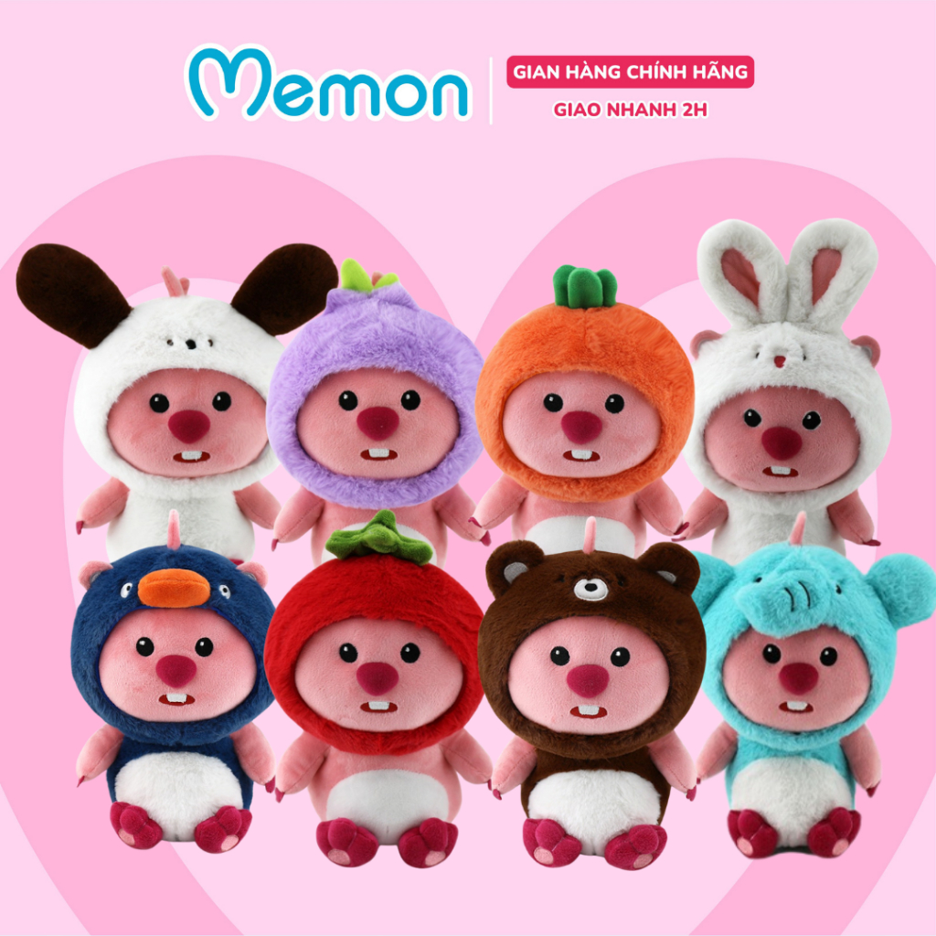Bộ 8 Gấu Bông Thú Quả Hải Ly Loopy 23cm Đáng Yêu Cao Cấp Memon | Shopee ...