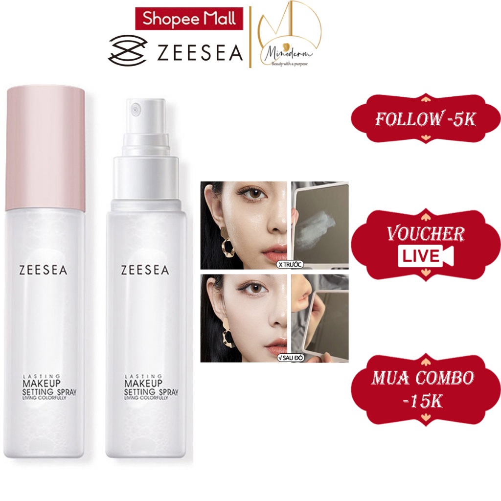 Chai xịt khoá nền trang điểm MINODERM Zeesea tạo hiệu ứng bóng trong ...