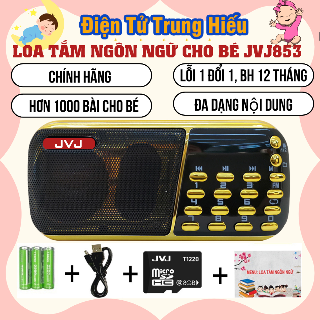 Loa tắm ngôn ngữ cho bé JVJ 853 / JVJ 836s, Máy nghe nhạc thẻ nhớ , usb ...