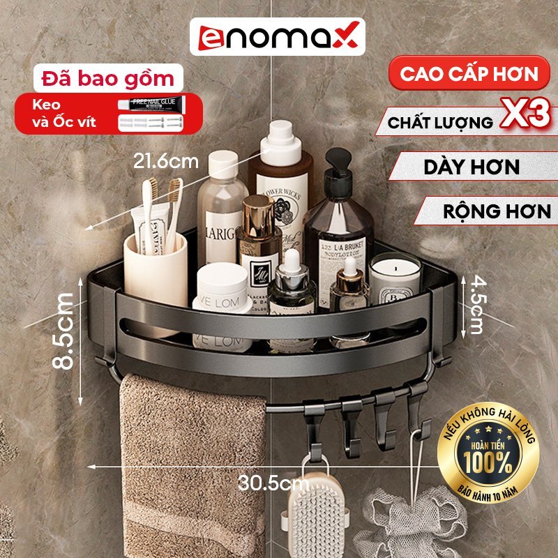 Kệ nhà tắm Enomax để đồ phòng tắm đa năng tiện lợi treo tường, đựng mỹ ...