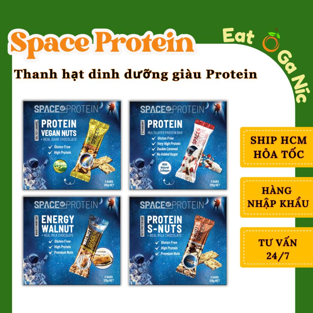 [ Space Protein] Thanh Hạt Dinh Dưỡng Space Proten Không Gluten- Gluten Free Space Protein- Hộp ...
