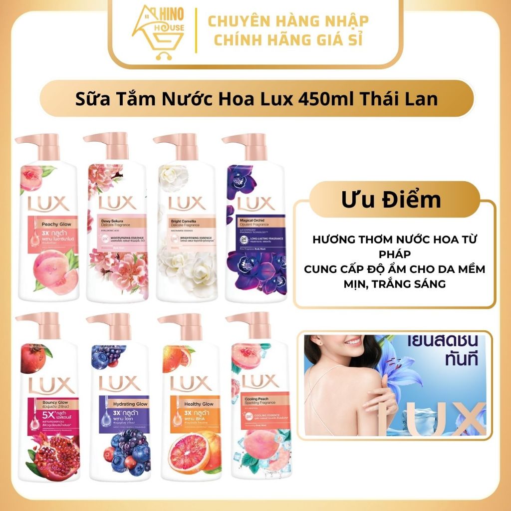 Sữa Tắm Lux 450ml Hương Hoa Thái Lan Dưỡng Ẩm Mềm Mịn Da Lưu Hương Suốt Cả Ngày - Hinohouse ...