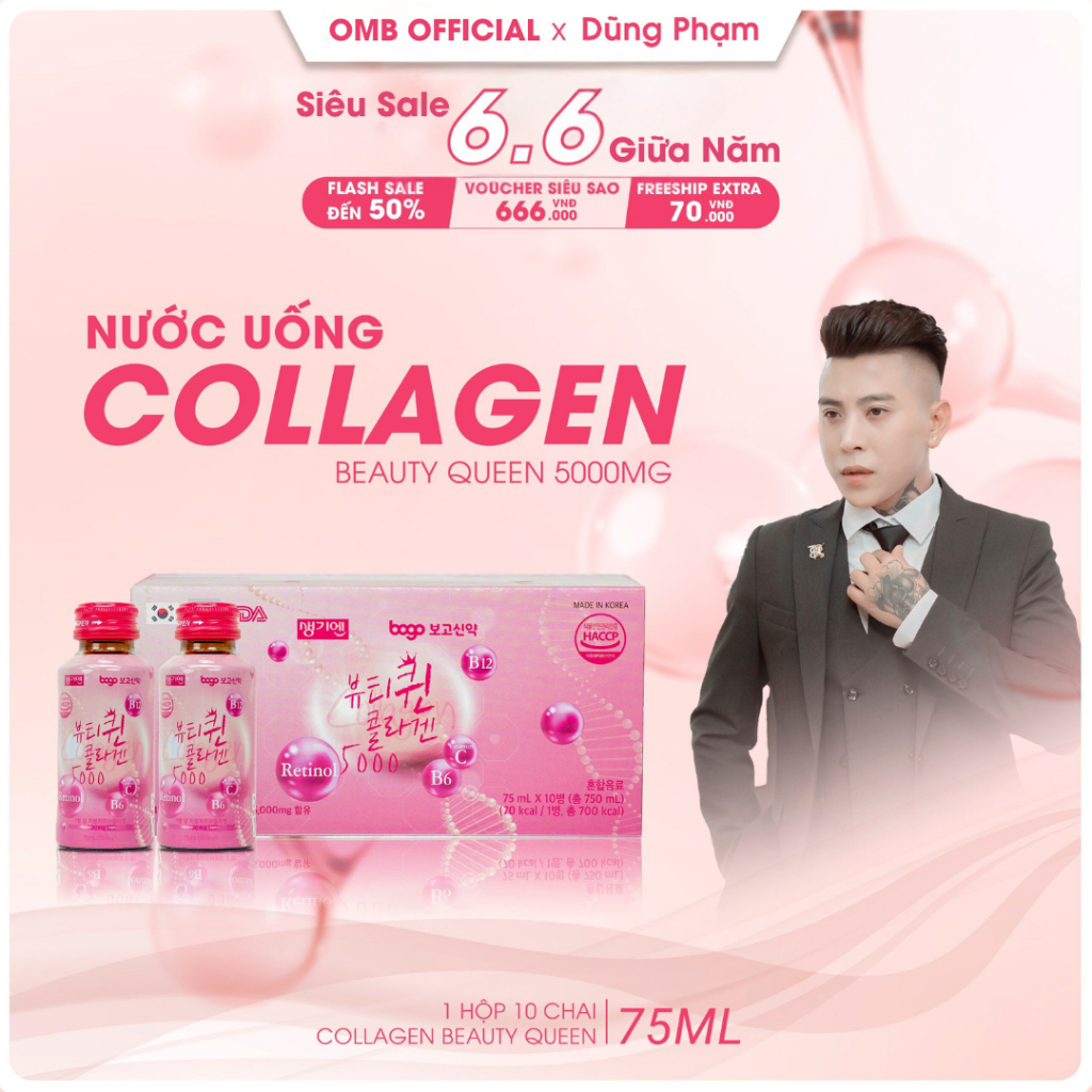 [COMBO 9 hộp] Nước uống đẹp da Collagen Beauty Queen 5000MG Hàn Quốc ...