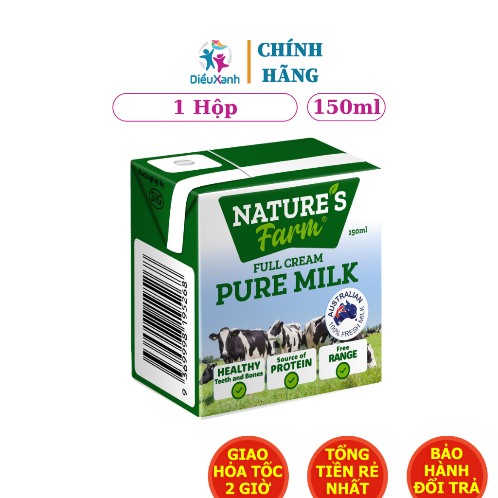 [1 Hộp] Sữa Tươi Nature's Farm Nguyên Kem - 150ml - Nhập Khẩu Úc | Shopee Việt Nam