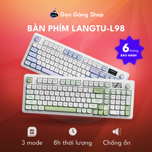 Bàn phím giả cơ LANGTU L98 bàn phím bluetooth không dây/có dây silent pin sạc Led RGB, hai màu ...