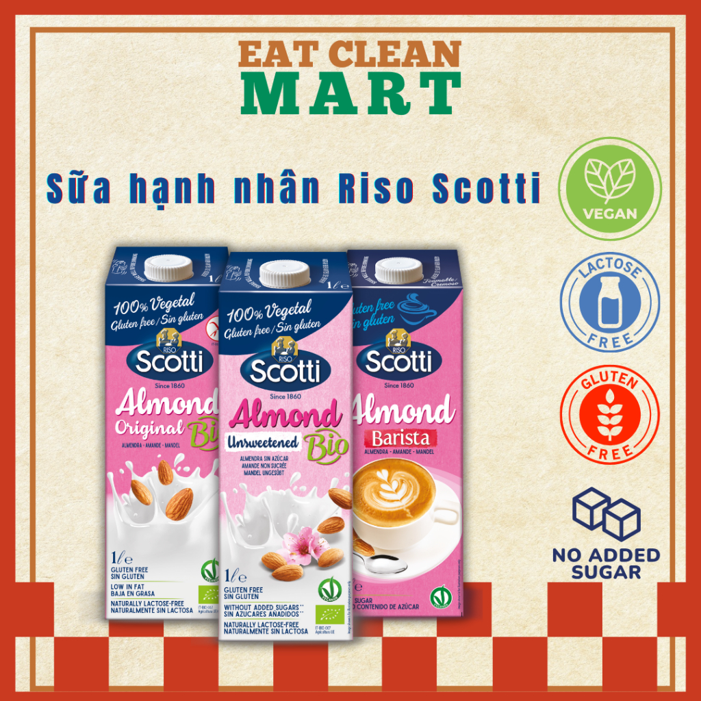 Sữa Hạt Hạnh Nhân Hữu Cơ Không Đường Riso Scotti - BIO Unsweetened ...
