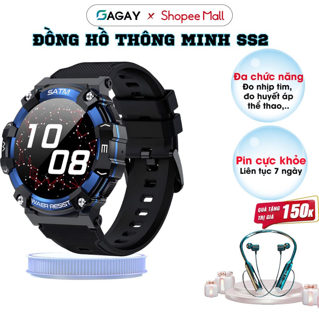 Smart watch G-SS2 Pro chống nước, nghe gọi lướt web, đồng hồ thể thao ...