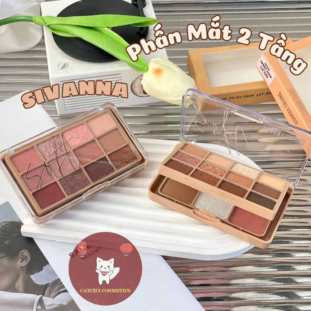 [SIVANNA COLORS] Bảng Phấn Mắt Sivanna Colors 2 Tầng 12 Ô Kèm Má Hồng ...