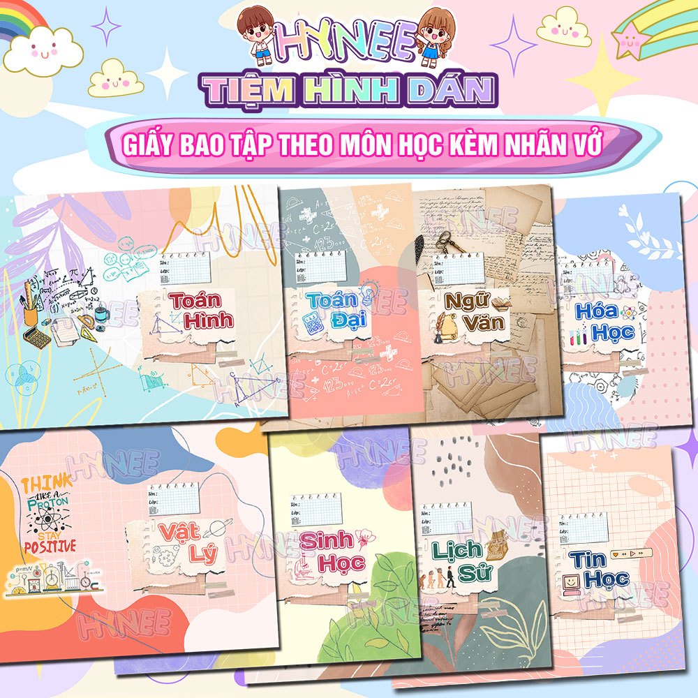 Giấy Bao Tập Theo Môn Học Vừa Mọi Loại Vở Học Sinh, B5 - Giấy Bao Vở ...